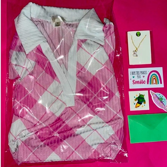 Shirts | Brand New Girly Pop Coquette Clueless Inspired Pink White Top ...